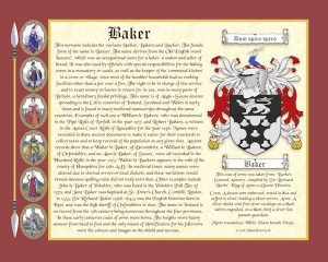 Surname Origin & Meaning with Coat of Arms (Family Crest) on A4 Ancient ...